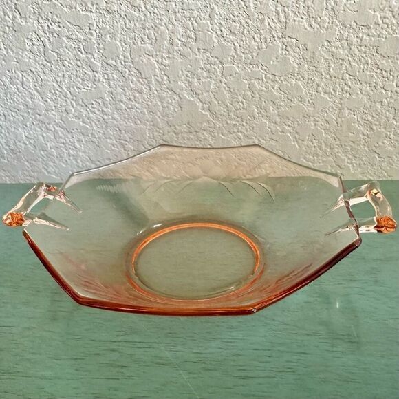 Pink Depression Glass Octagon Bowl | Dining | Vintage Pinkdepression ...
